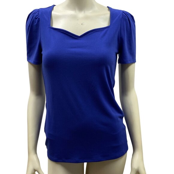 Express | Tops | Express Womens Royal Blue Puff Sleeve Square Neck Top ...